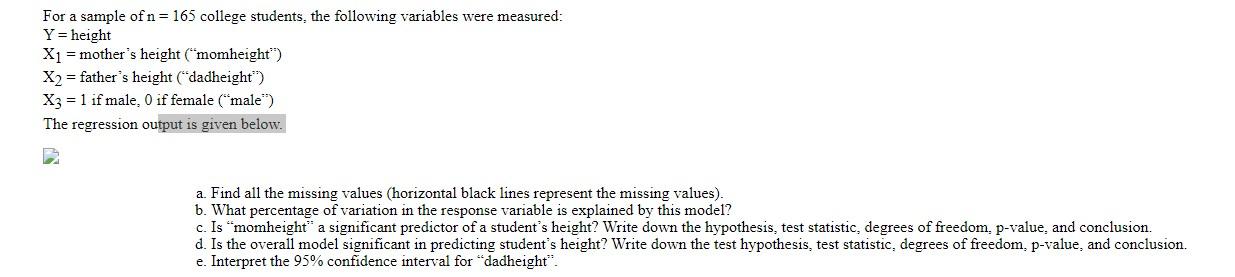 Solved Source SS df MS 1679.17741 559.725803 Model Residual | Chegg.com