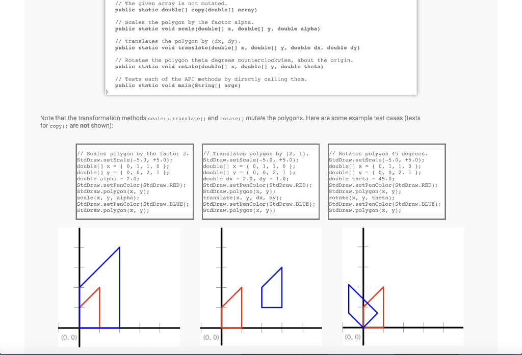 1. Polygon transform (25 points). Write a library of | Chegg.com