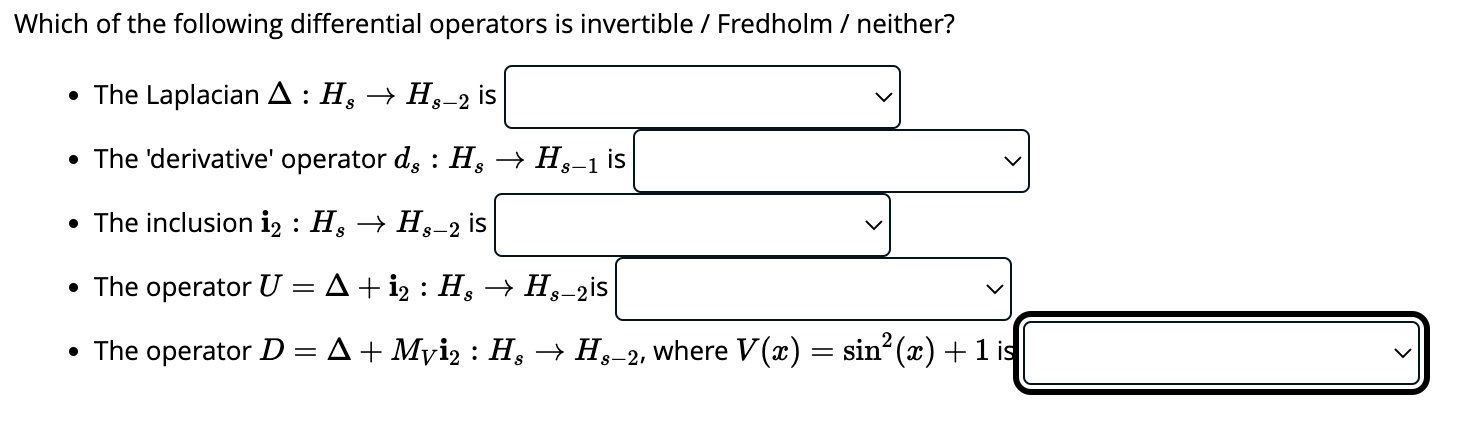 Solved Which of the following differential operators is | Chegg.com Solved Which of the following differential operators is | Chegg.com