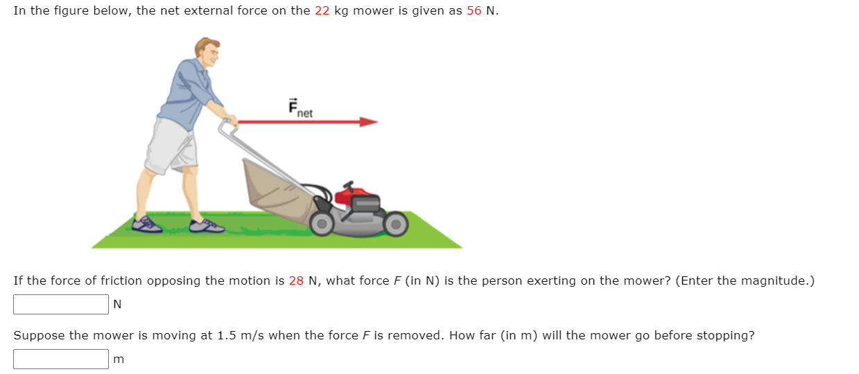 Solved In the figure below, the net external force on the 22 | Chegg.com