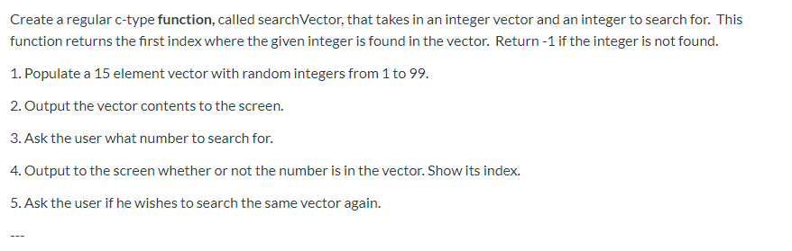 Solved Create A Regular C Type Function Called Search