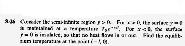Solved 8-26 Consider the semi-infinite region y >0. For x > | Chegg.com