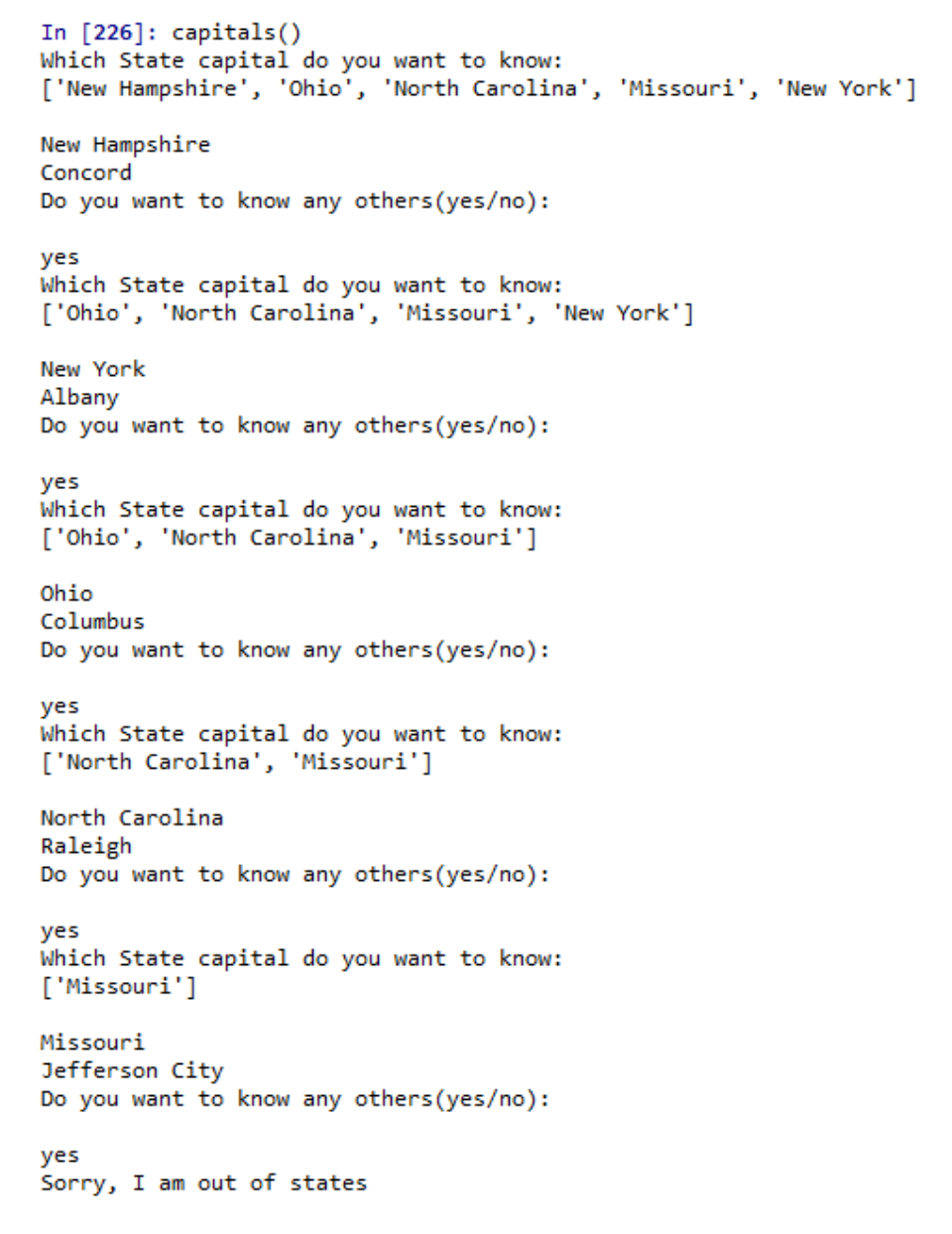 Solved Python Code Write A Function Named Capitals In This 9977