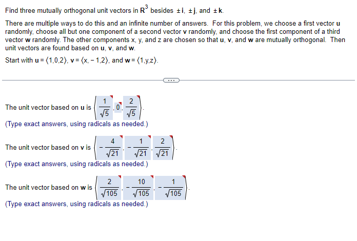 Solved Find three mutually orthogonal unit vectors in R3 | Chegg.com
