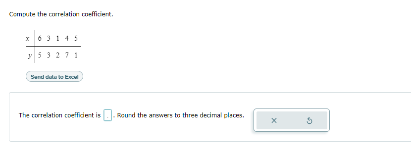 Solved Compute the correlation coefficient. | Chegg.com