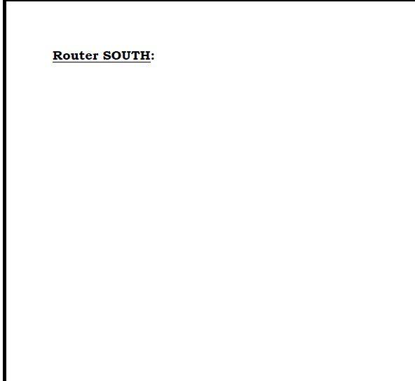 Question: Write commands for configuring router NORTH | Chegg.com