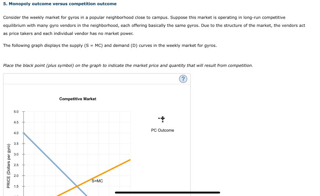 Solved 5. Monopoly outcome versus competition outcome | Chegg.com