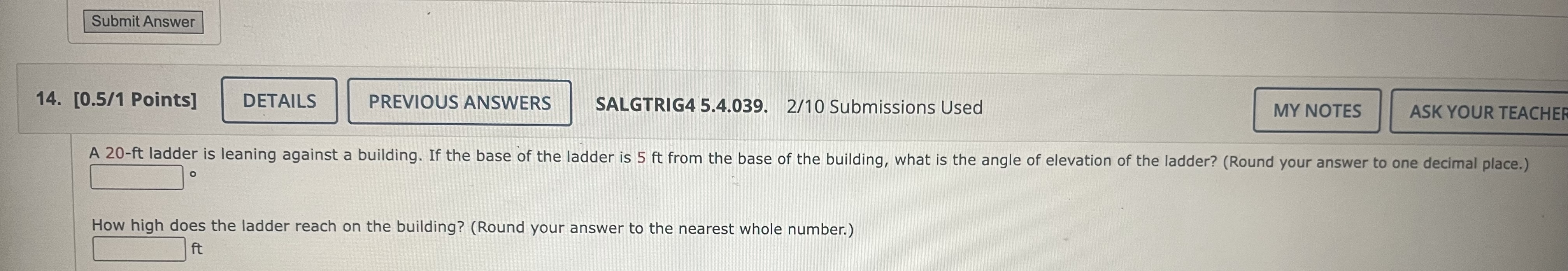 Solved How high does the ladder reach on the building? | Chegg.com