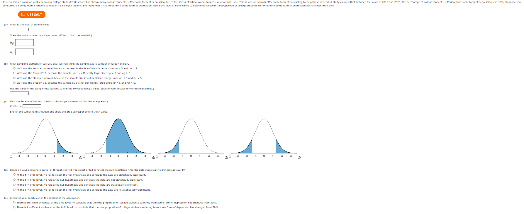 Solved (a) ﻿What is the level of significance?State the null | Chegg.com