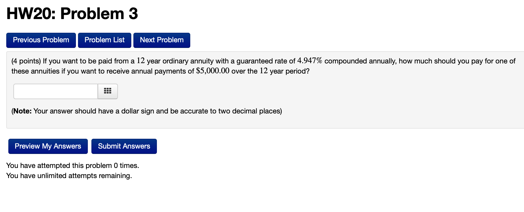 Solved HW20: Problem 3 Previous Problem Problem List Next | Chegg.com