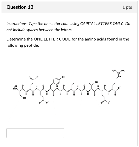 Solved Instructions: Type the one letter code using CAPITAL | Chegg.com