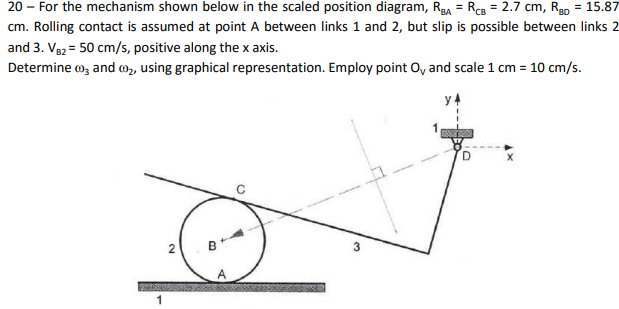 Solved 20 - For the mechanism shown below in the scaled | Chegg.com