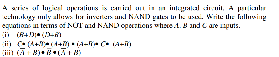 Solved A series of logical operations is carried out in an | Chegg.com