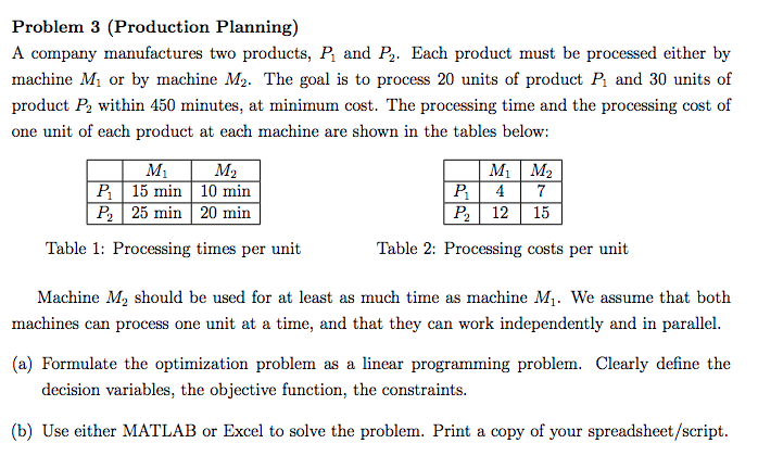 Solved Problem 3 (Production Planning) A company | Chegg.com
