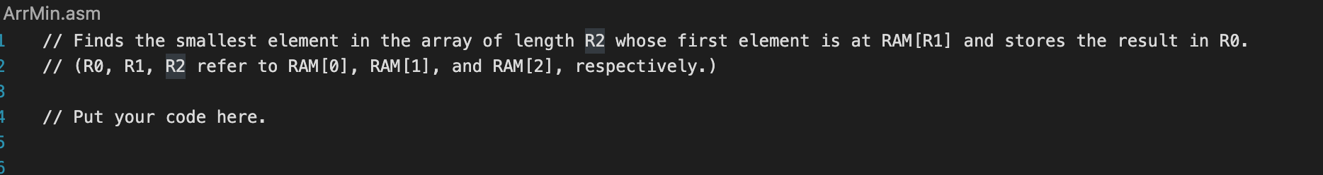 Solved Complete the code in ArrMin.asm.Inputs: R1 contains | Chegg.com