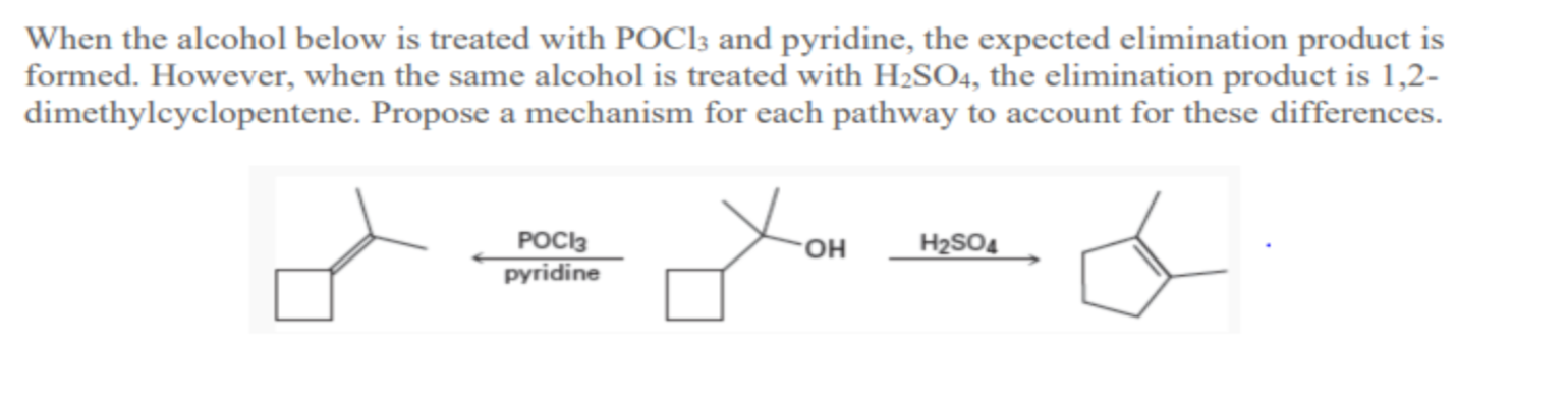 Solved When the alcohol below is treated with POC13 and | Chegg.com