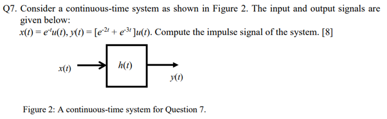 Solved Q7. Consider a continuous-time system as shown in | Chegg.com