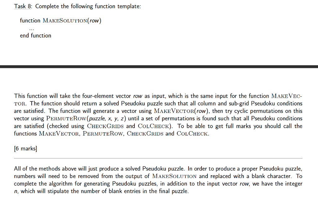 Solved Task 8: Complete the following function template: | Chegg.com