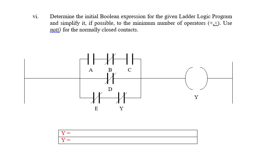 Solved vi. Determine the initial Boolean expression for the | Chegg.com