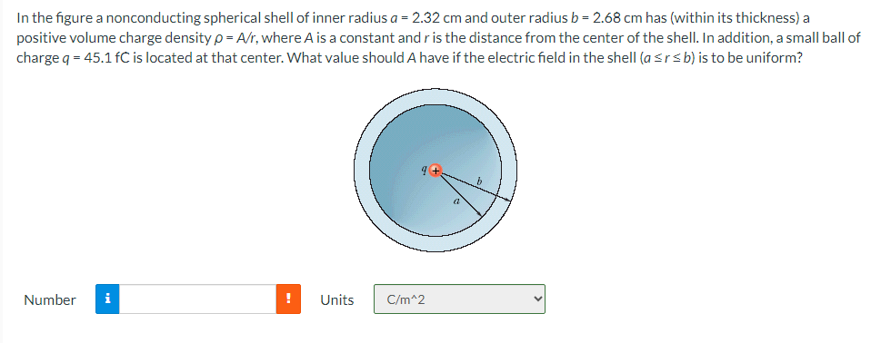 Solved In the figure a nonconducting spherical shell of | Chegg.com