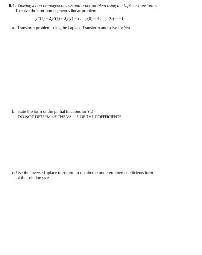 Solved 11.4. (Solving a non-homogeneous second order problem | Chegg.com