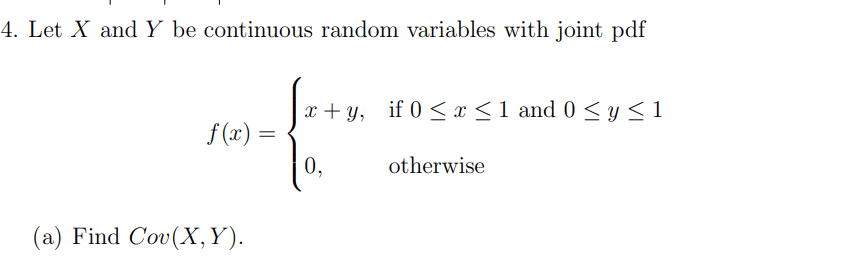 Solved Let x ﻿and Y ﻿be continuous random variables with | Chegg.com