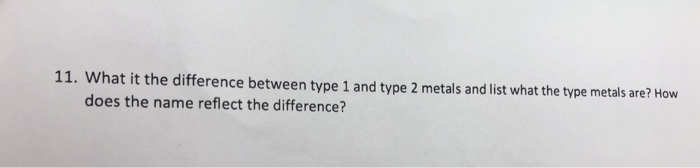Solved 11. What it the difference between type 1 and type 2 | Chegg.com