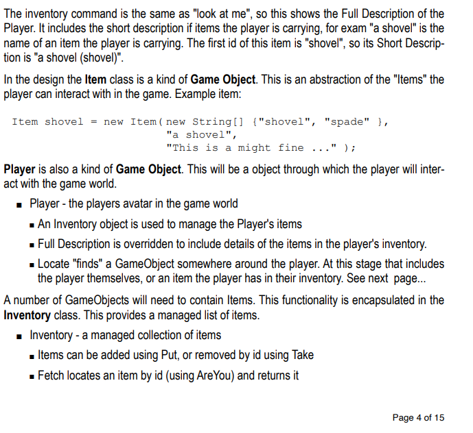 Solved Iteration 2 - Players, Items, and Inventory The goal | Chegg.com