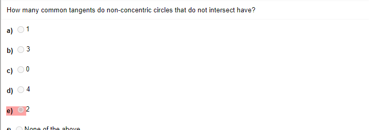 Solved How many common tangents do non-concentric circles | Chegg.com