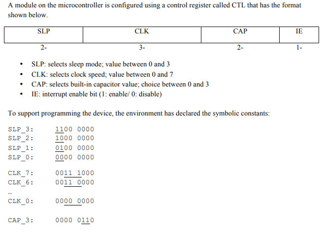 A module on the microcontroller is configured using a | Chegg.com