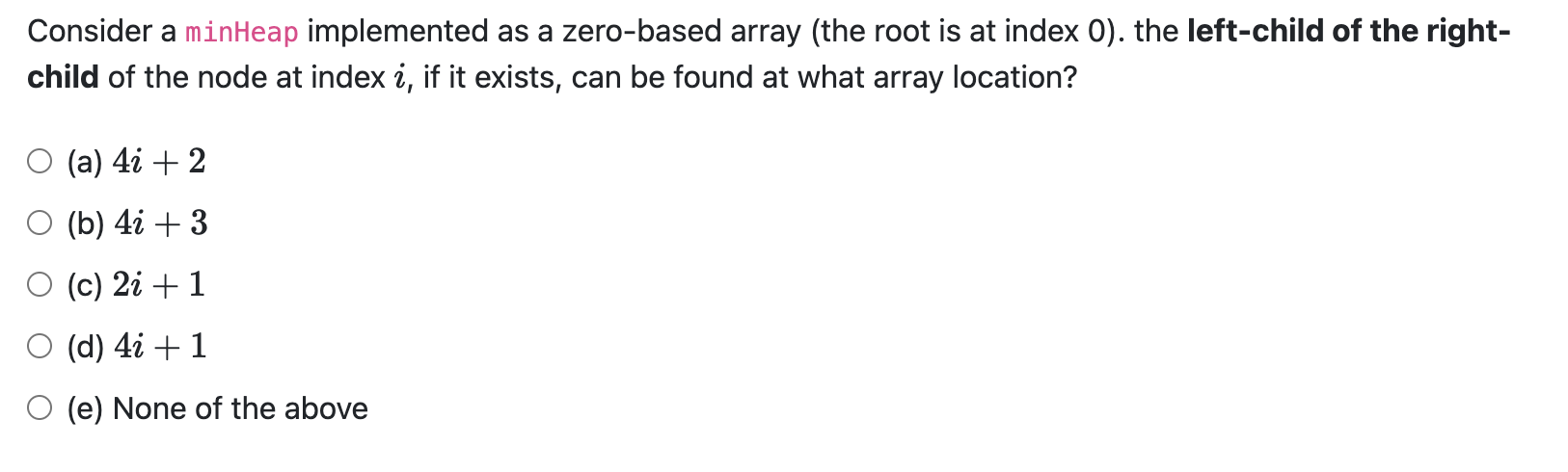 Solved Consider A Minheap Implemented As A Zero Based Array 