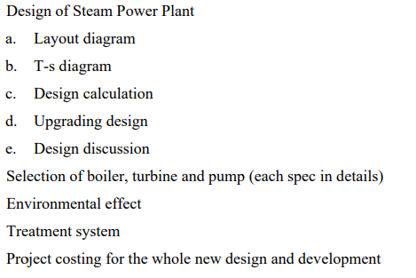 Solved As a Steam Engineer for Company CONG SDN.BHD, you | Chegg.com