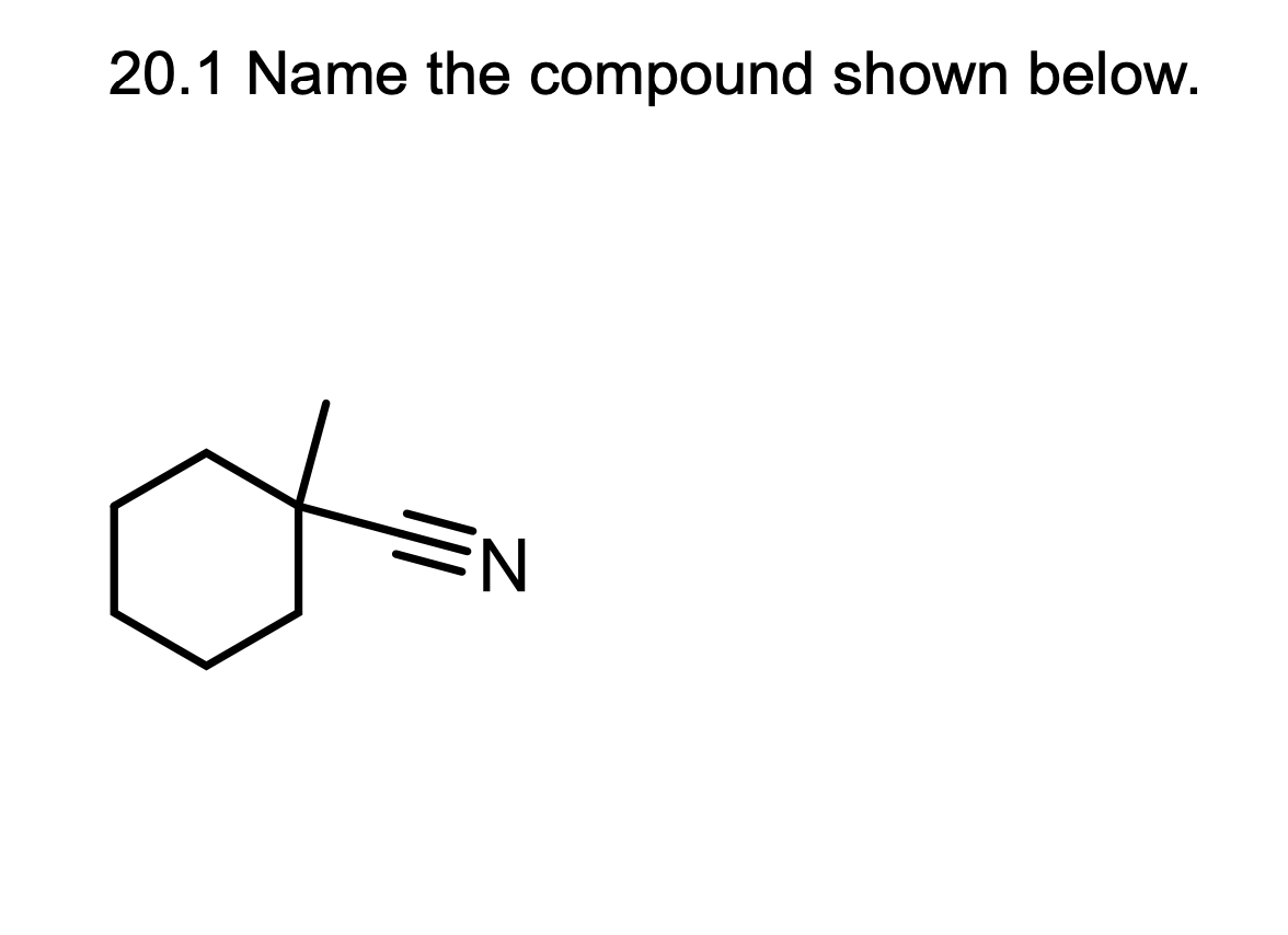 Solved 20.1 Name the compound shown | Chegg.com