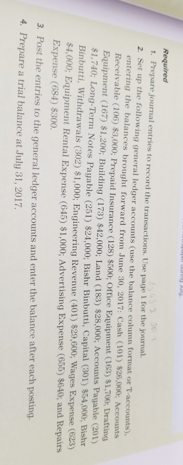 Solved Problem 2-10A Journalizing, posting, preparing a | Chegg.com