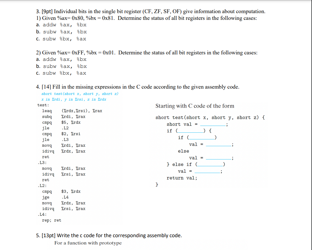 Solved 3. [9pt] Individual bits in the single bit register | Chegg.com