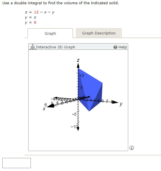 Solved Use a double integral to find the volume of the | Chegg.com