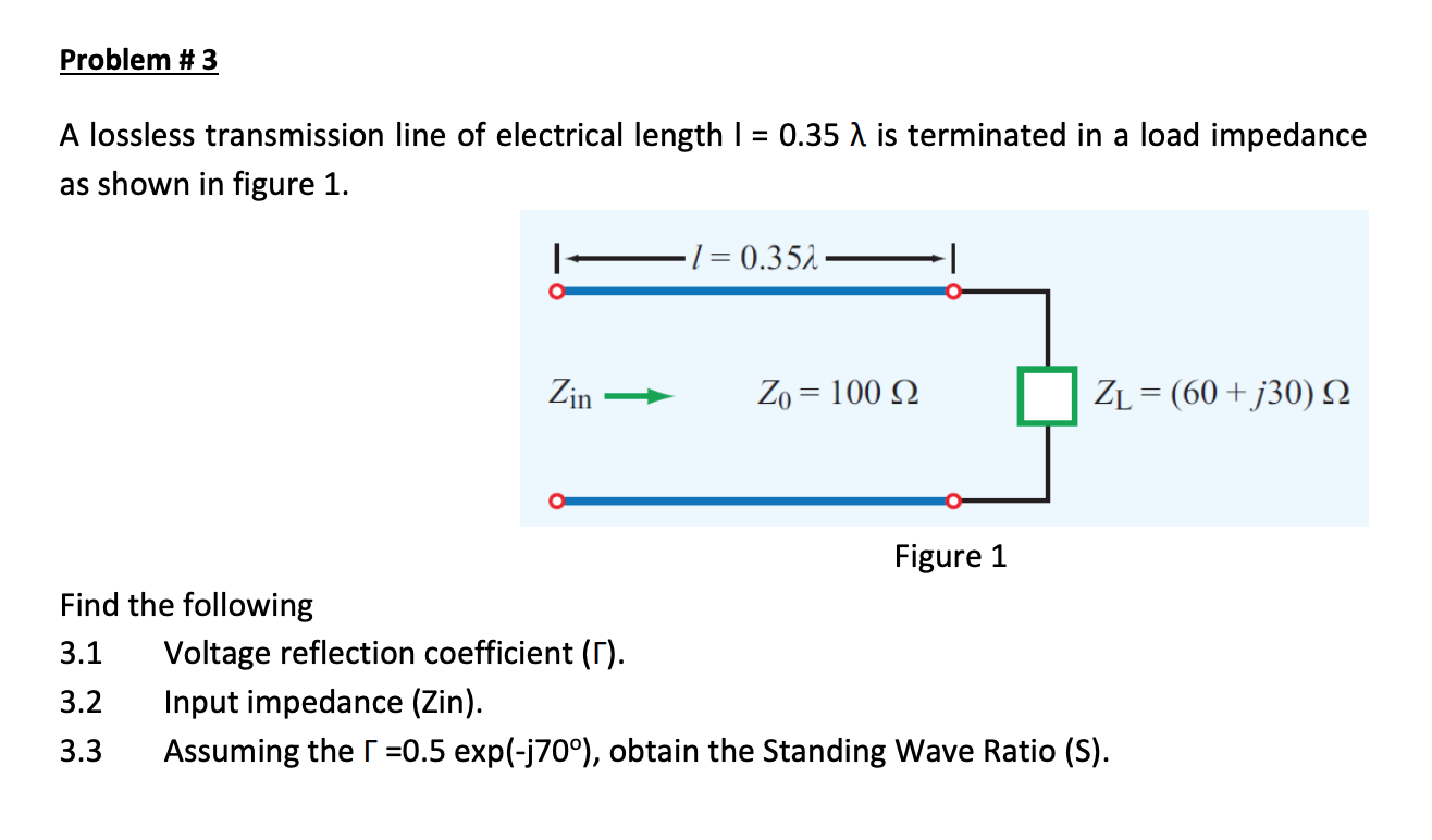 Solved A lossless transmission line of electrical length | Chegg.com
