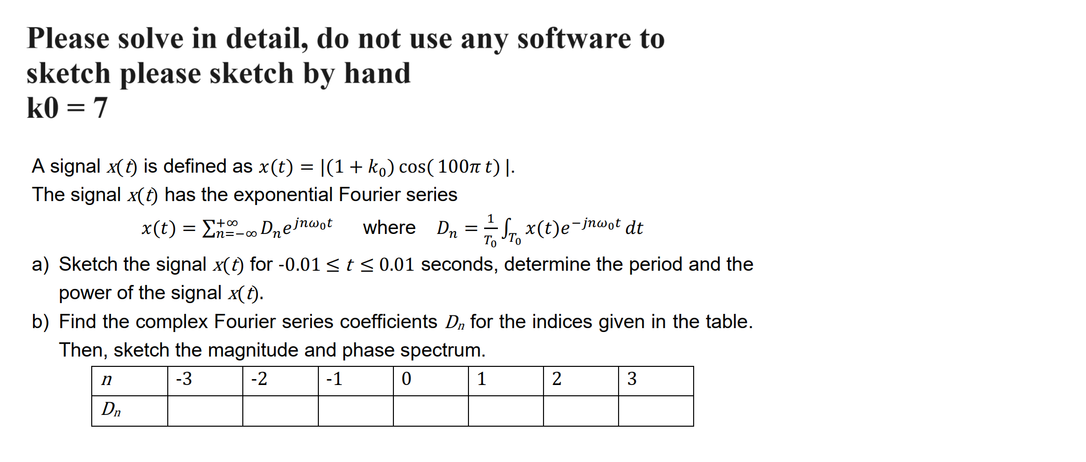 Solved Please solve in detail, do not use any software to | Chegg.com