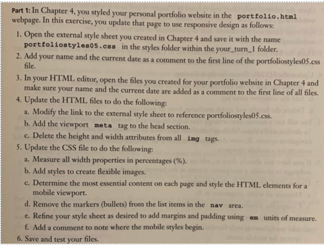 Solved Part 1: In Chapter 4, you styled your personal | Chegg.com