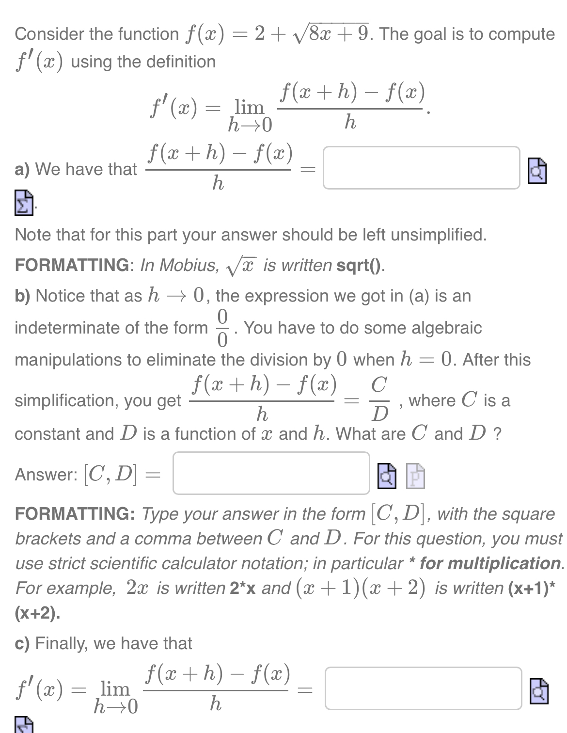 Solved Consider the function f(x)=2+8x+9. The goal is to | Chegg.com