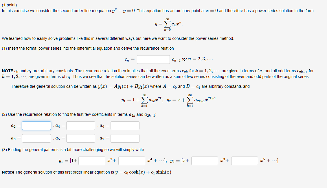 Solved In this exercise we consider the second order linear | Chegg.com