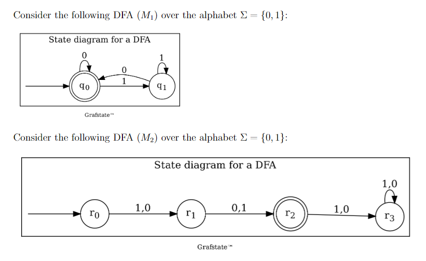Solved Consider the following DFA (M) over the alphabet = | Chegg.com