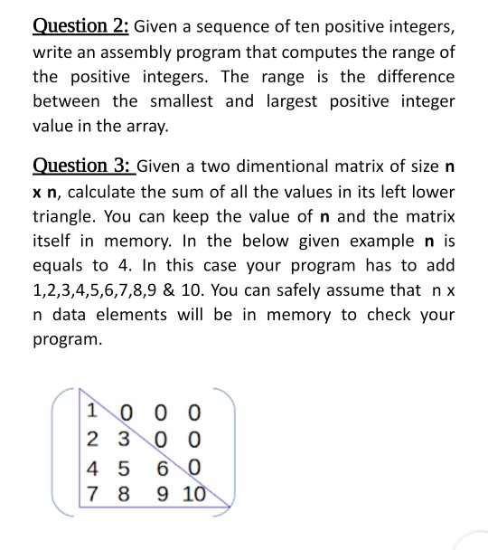 Solved Question 1: Write an assembly language program, which | Chegg.com