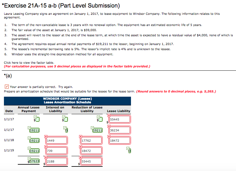 Solved *Exercise 21A-15 a-b (Part Level Submission) Laura | Chegg.com