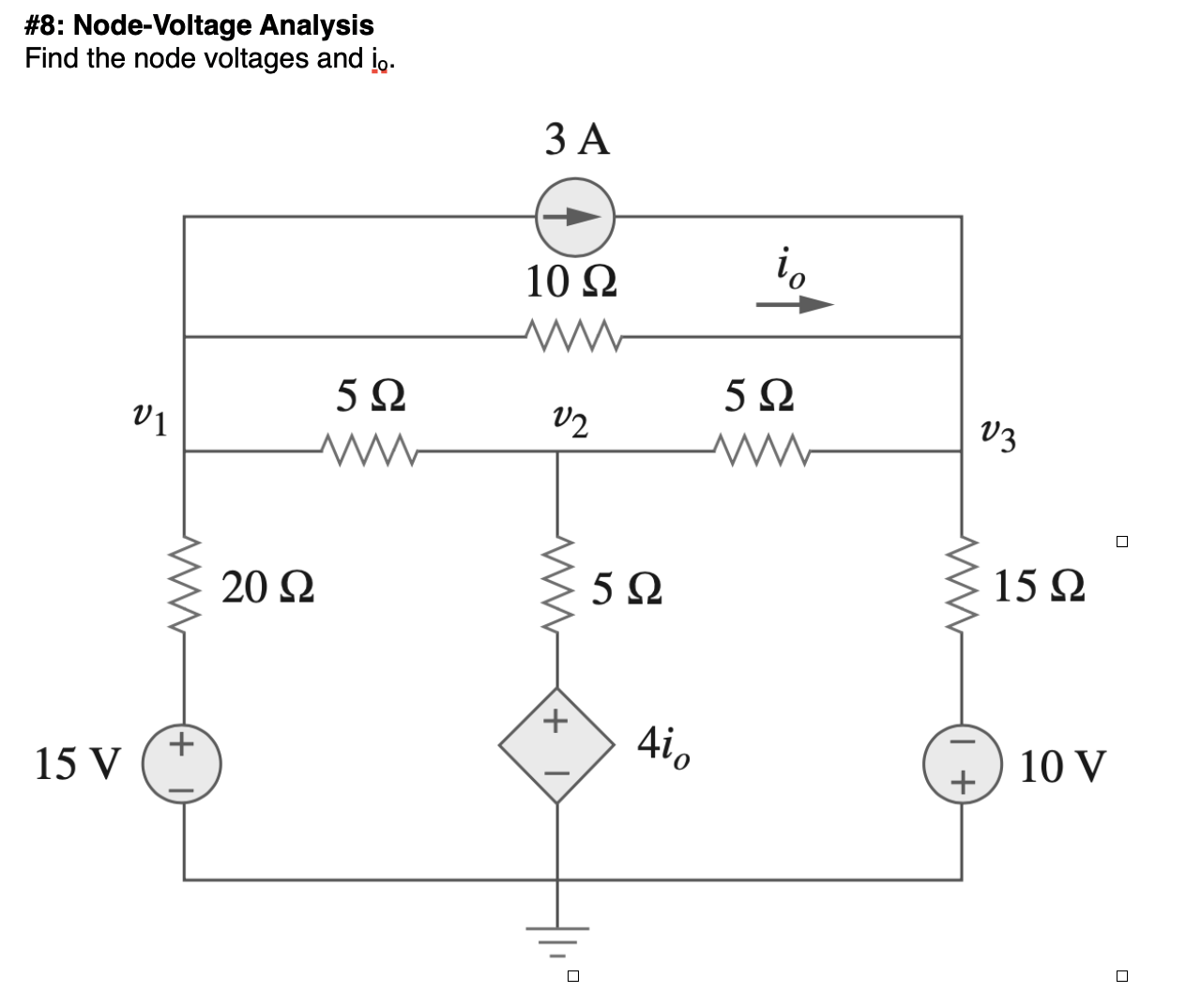 #8: Node-Voltage AnalysisFind the node voltages and | Chegg.com