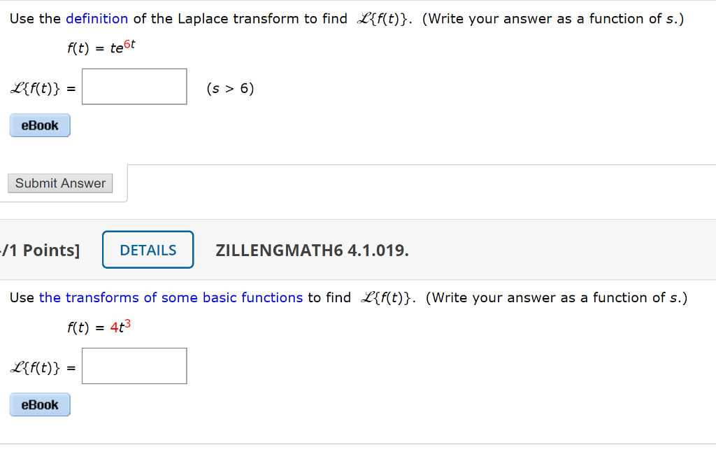 Solved Use the definition of the Laplace transform to find | Chegg.com