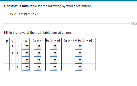 Solved Construct A Truth Table For The Following Symbolic