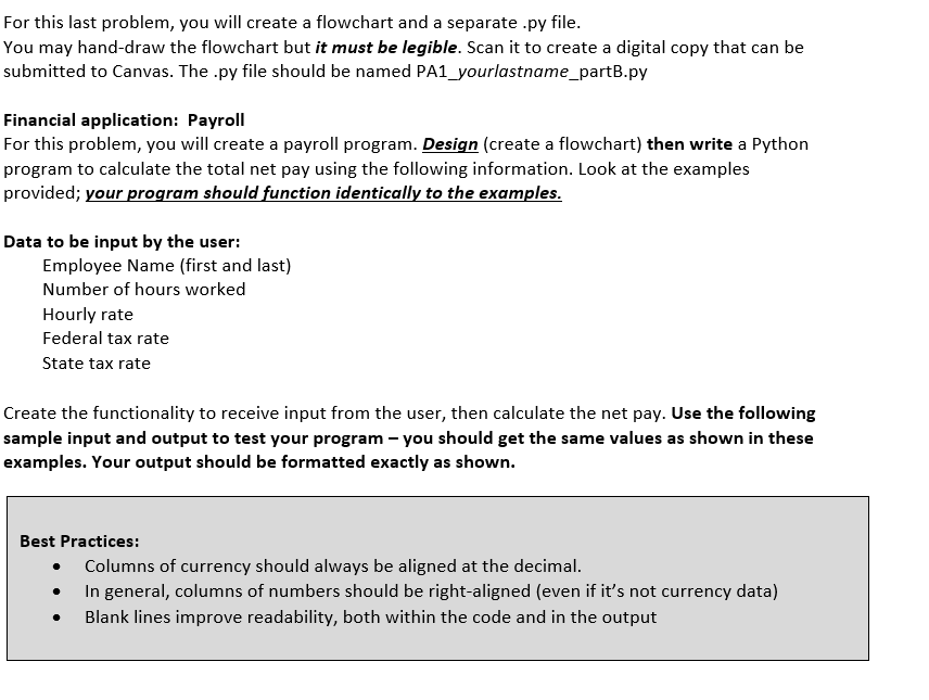 Solved For this last problem, you will create a flowchart | Chegg.com