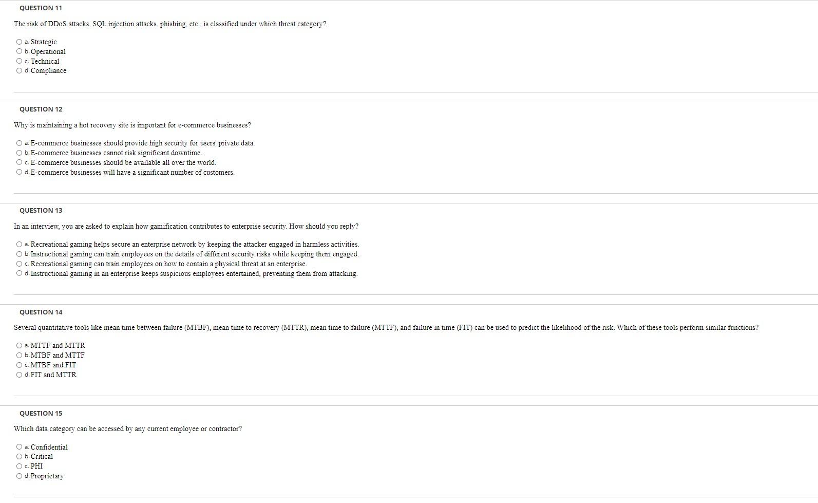 Solved Question 11 The Risk Of Ddos Attacks Sql Injection