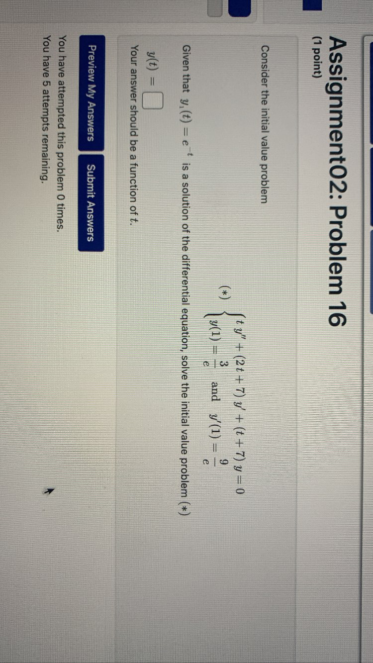 Solved Consider the initial value problem (*) | Chegg.com